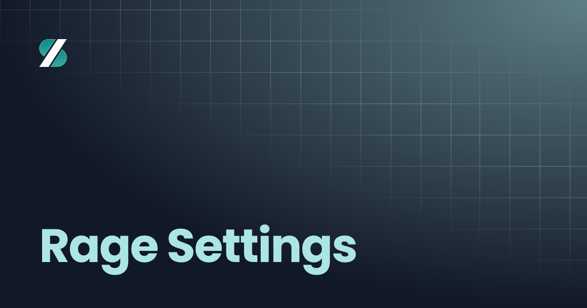 Rage Settings | ساين | Sign